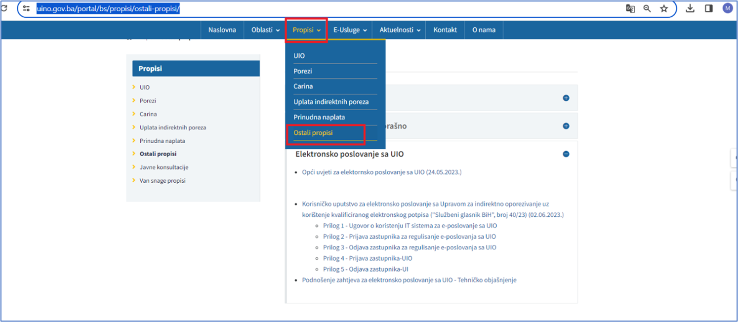 Obavještenje o web aplikaciji za popunjavanje obrazaca za elektronsko ...