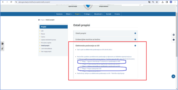 Obavještenje o web aplikaciji za popunjavanje obrazaca za elektronsko ...