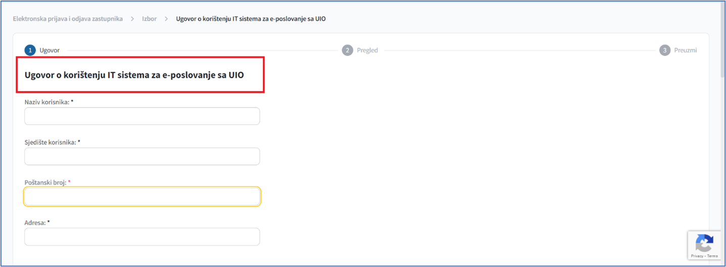Obavještenje o web aplikaciji za popunjavanje obrazaca za elektronsko ...