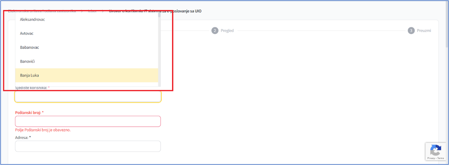 Obavještenje o web aplikaciji za popunjavanje obrazaca za elektronsko ...