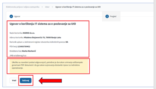 Obavještenje o web aplikaciji za popunjavanje obrazaca za elektronsko ...